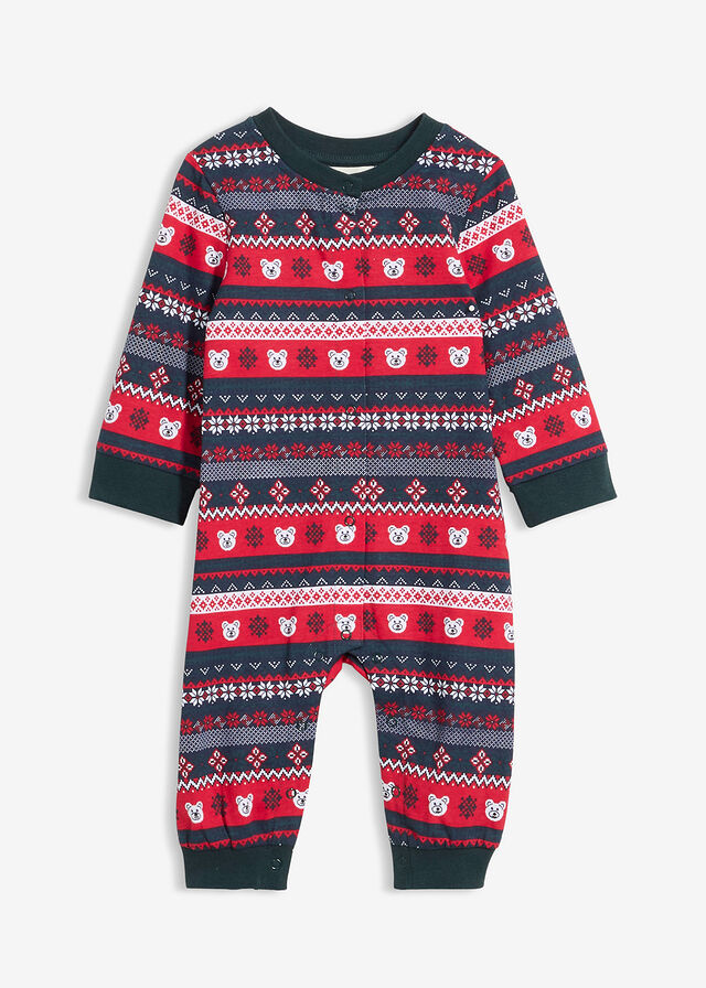 Mono navideño para bebés Azul marino/blanco/rojo salsa • 7.99 € • bonprix